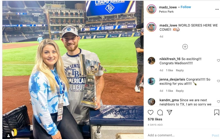 Meet Brandon Lowe's wife Madison Lowe (Bio, Wiki)