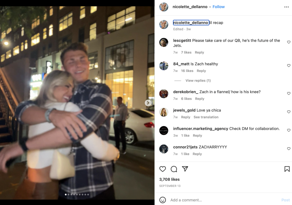 Zach Wilson Girlfriend Nicolette Dellanno